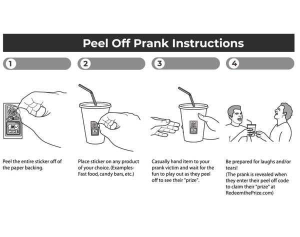 Peel Off Prank Sticker-Win $250 0180 | GoDo Pranks | Online Joke Shop ...